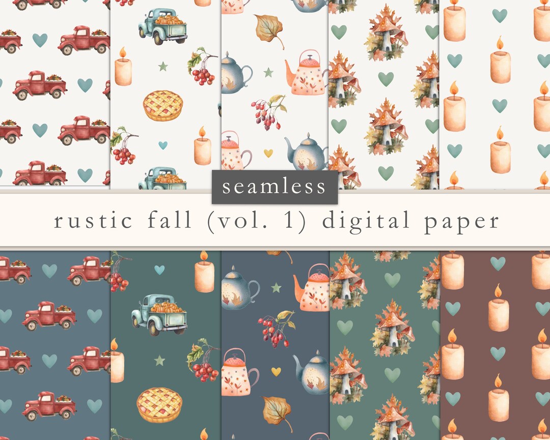 Fall Digital Paper, Autumn Digital Paper, Scrapbook Paper, Backgrounds ...