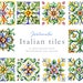Watercolor Italian Tiles Mediterranean Tiles Clipart - Etsy