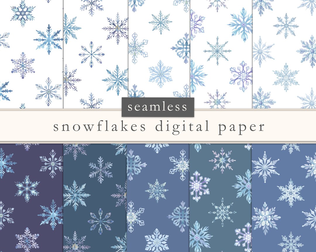 Snowflake Seamless Patterns, Snowflake Digital Paper, Snowflake ...
