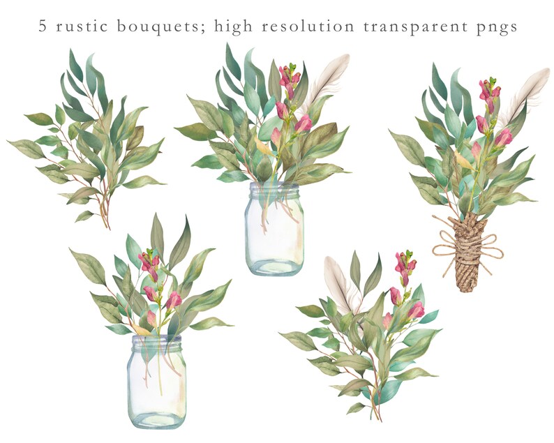 Watercolor Foliage Clipart, Leaves, Leaf, Polygon Frames, Foliage ...