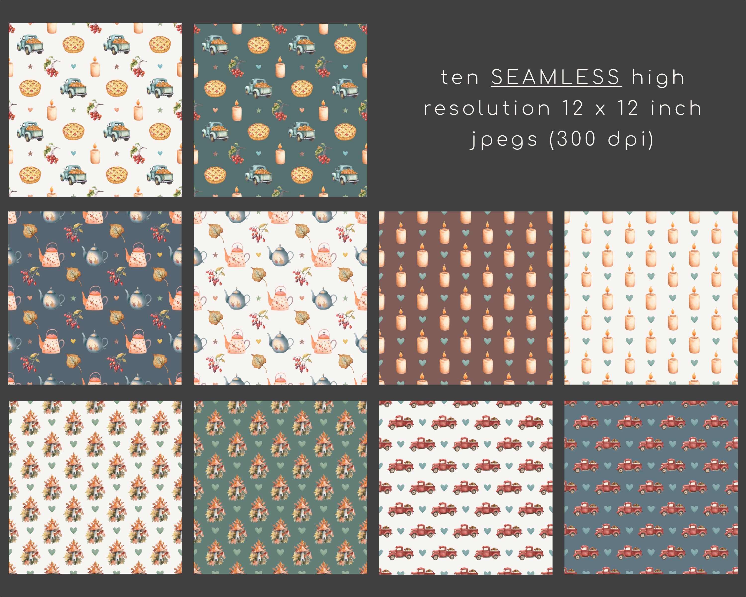 Fall Digital Paper, Autumn Digital Paper, Scrapbook Paper, Backgrounds ...