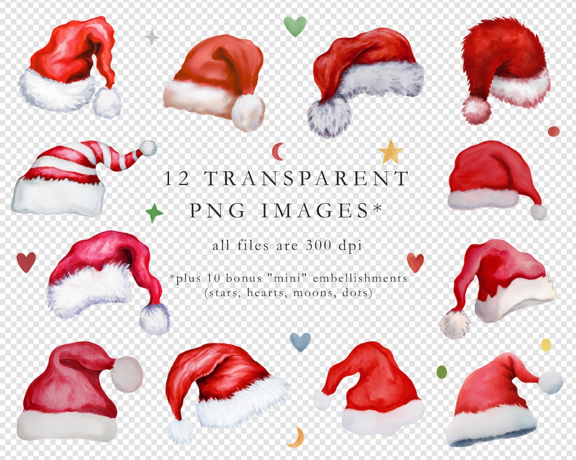 Santa Hat Clipart, Santa Hat Png, Christmas Clipart, Santa Clause, Red ...