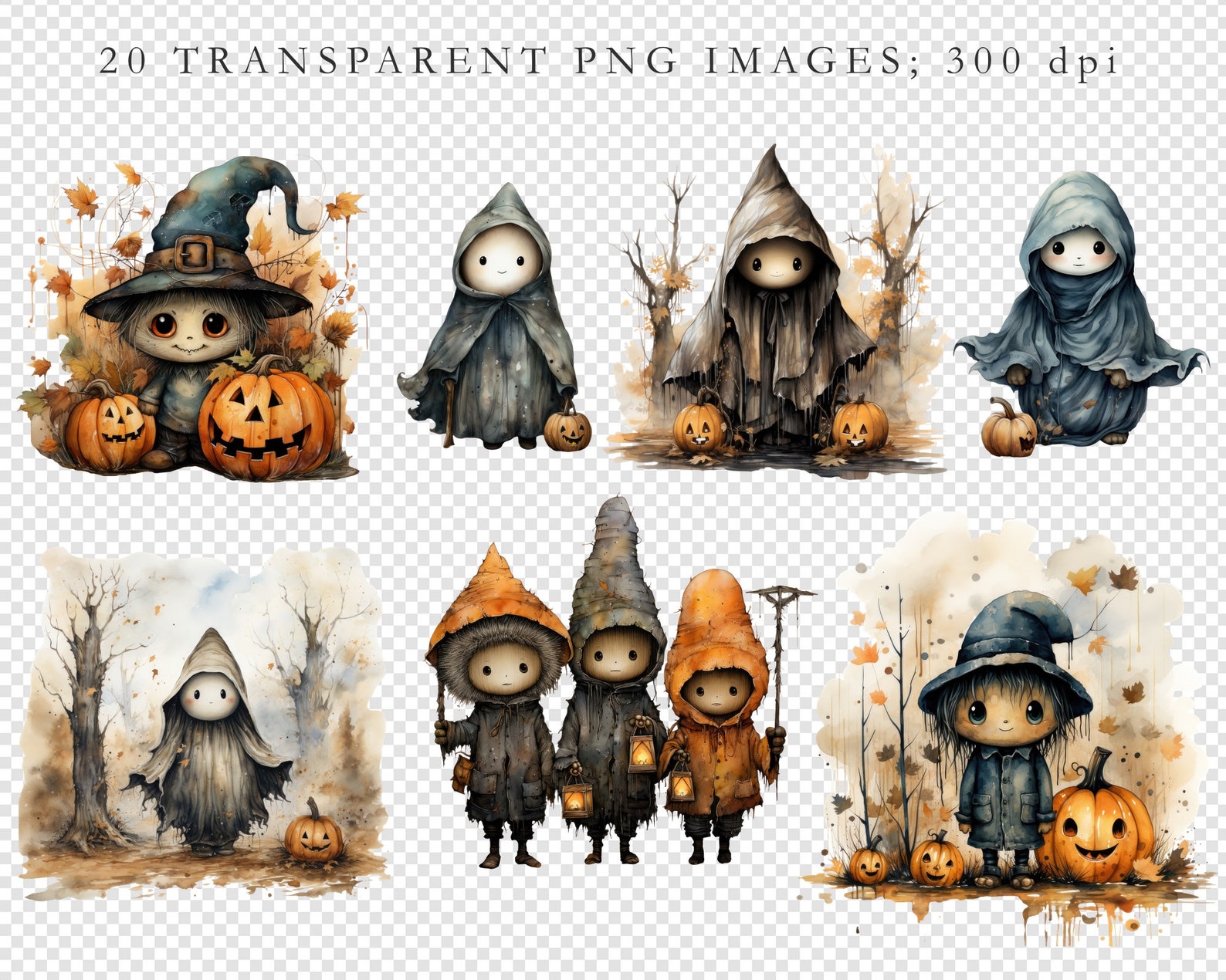 Cute Halloween Clipart Cute Ghosts Funny Halloween Friendly - Etsy