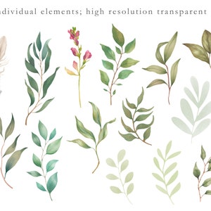 Watercolor Foliage Clipart, Leaves, Leaf, Polygon Frames, Foliage ...