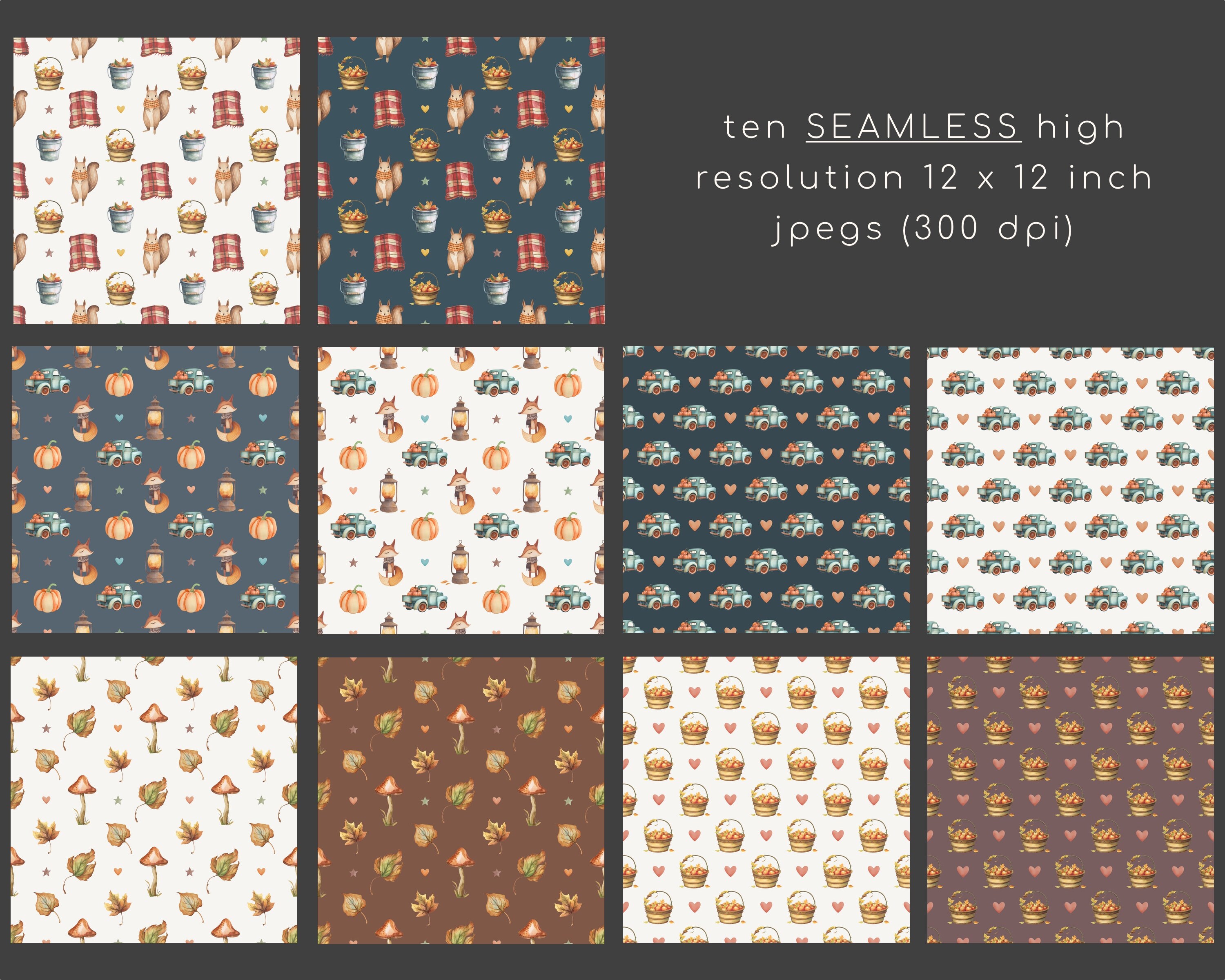 Autumn Scrapbook Paper Autumn Digital Paper Fall Papers - Etsy