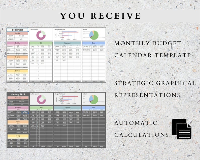 Monthly Budget Spreadsheet: Google Sheets Financial Planner (digital ...