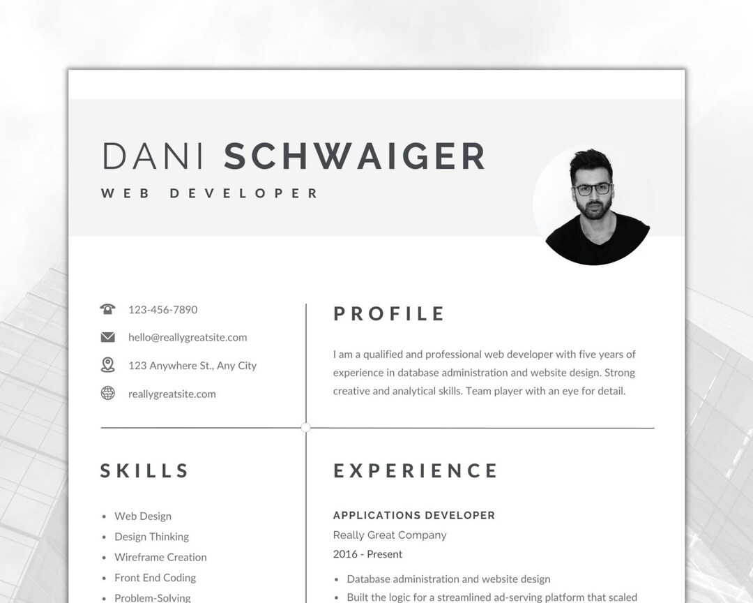 CV Resume Template Word, Professional Resume Template, CV Template ...