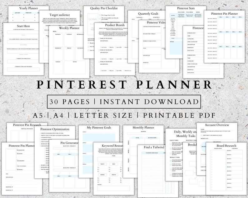 Pinterest Planner Printable Pinterest Marketing Strategy Pinterest for ...