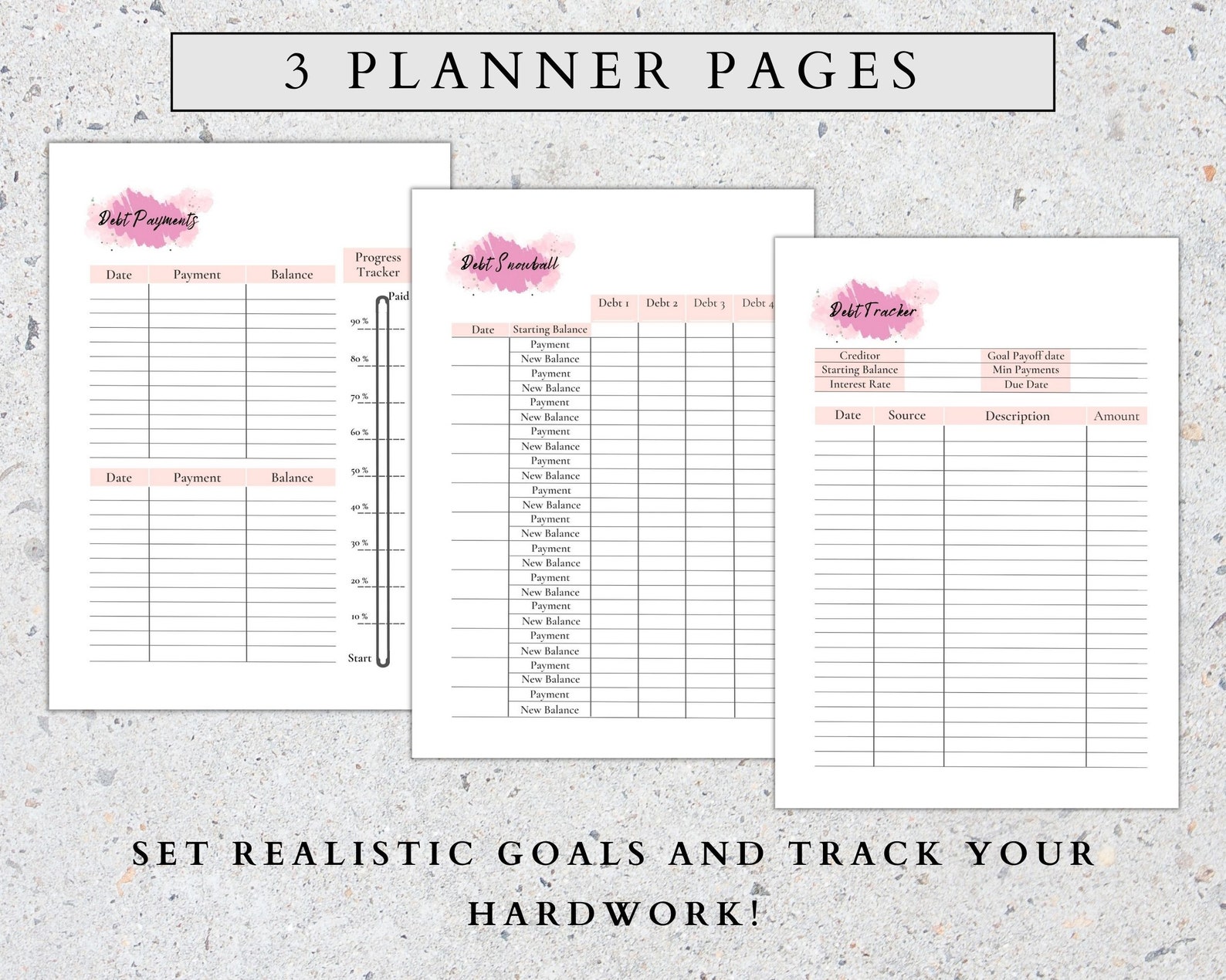 Debt Payment Tracker Printable | Monthly Debt Tracker PDF | Debt Visual ...
