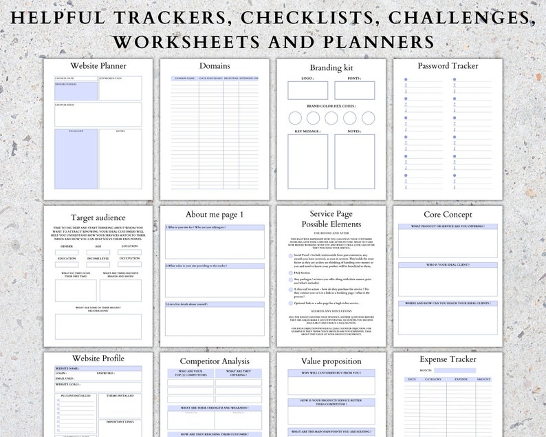 Printable Website Planner: Online Business Branding Guide (A5, A4 ...