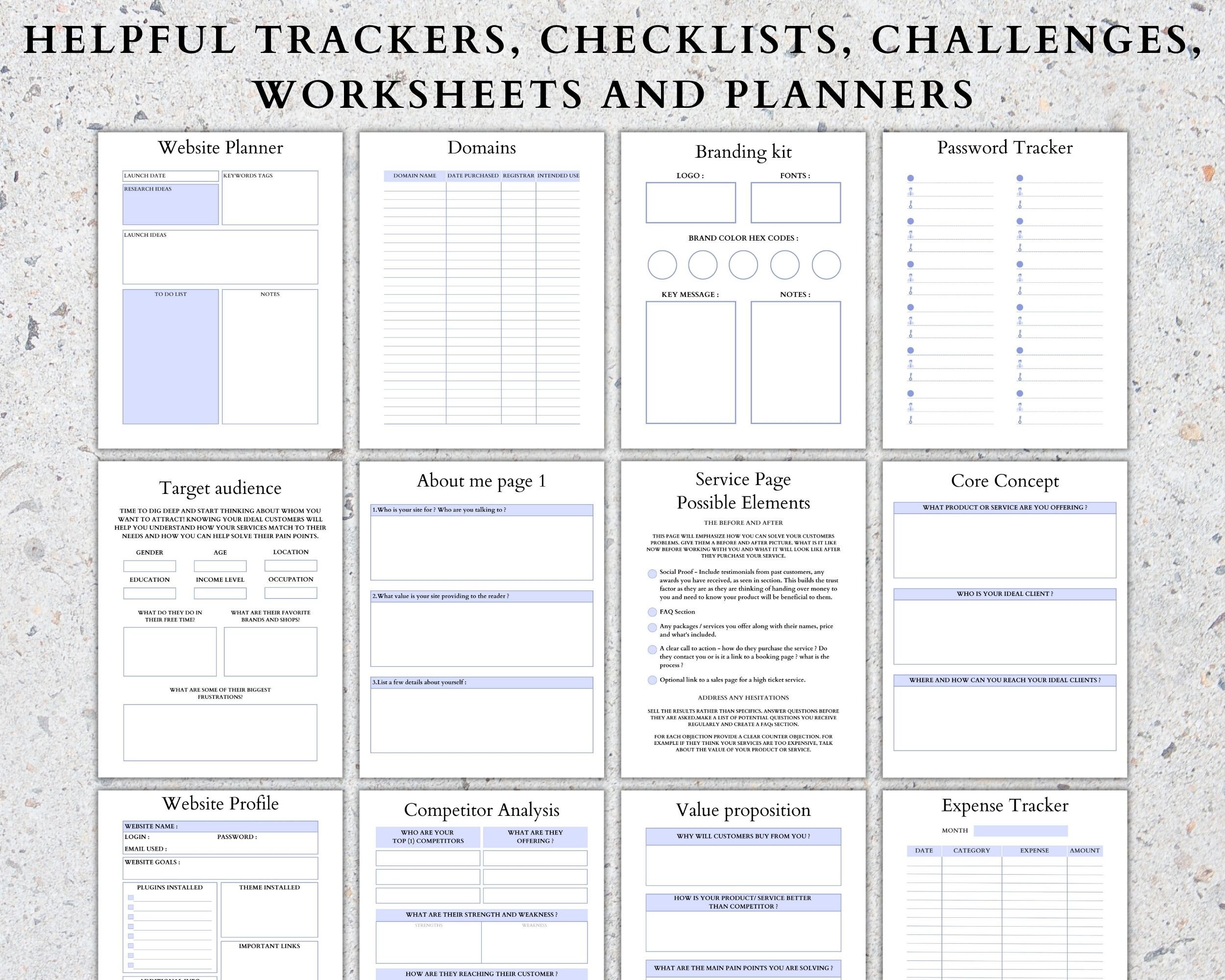 Printable Website Planner: Online Business Branding Guide (A5, A4 ...