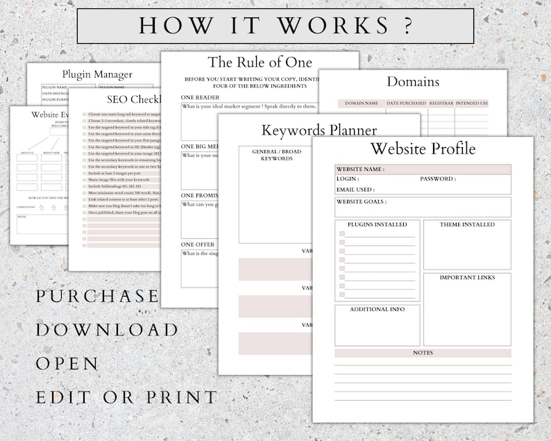 Printable Website Planner: Online Business Branding Guide (A5, A4 ...