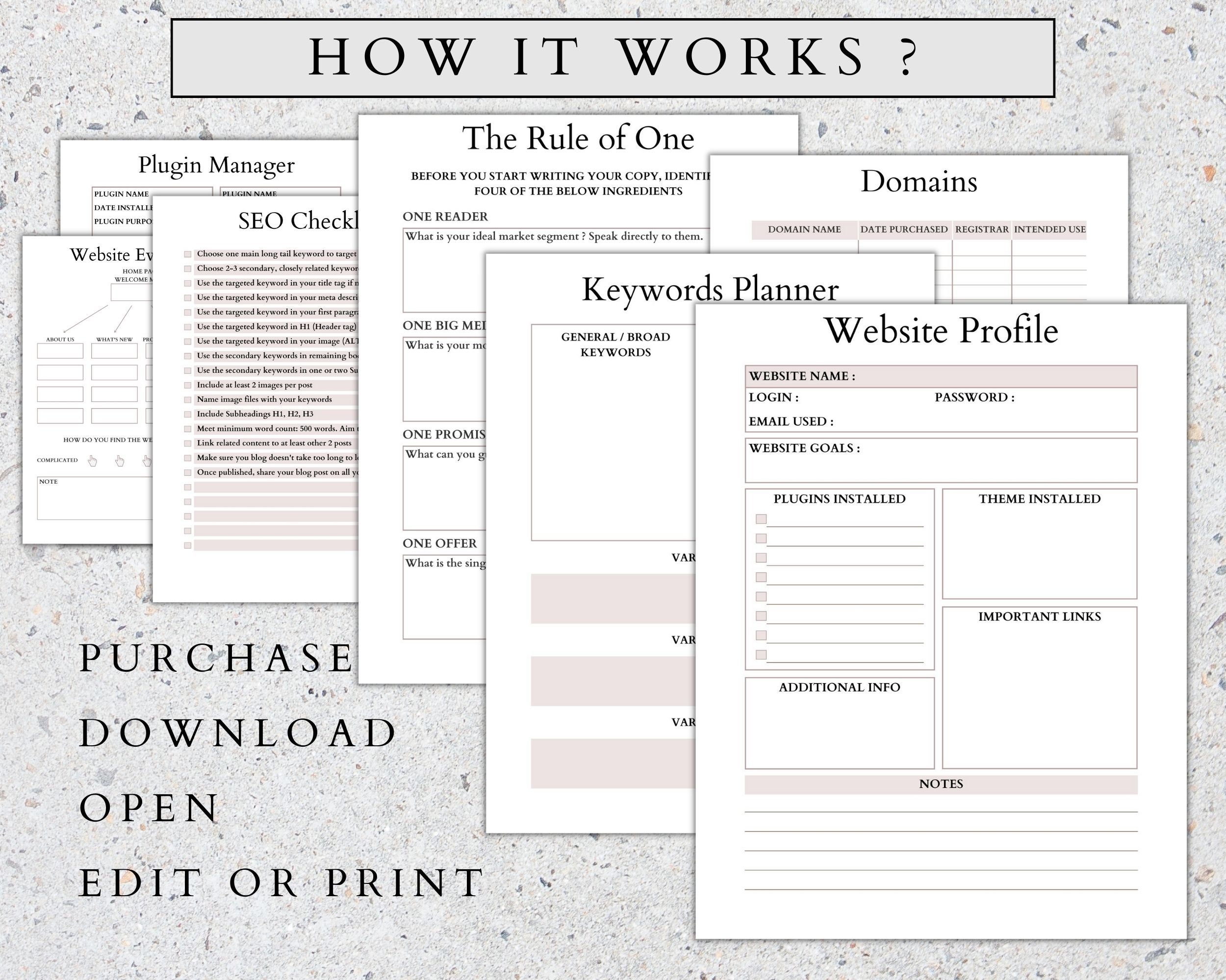 Printable Website Planner: Online Business Branding Guide (A5, A4 ...