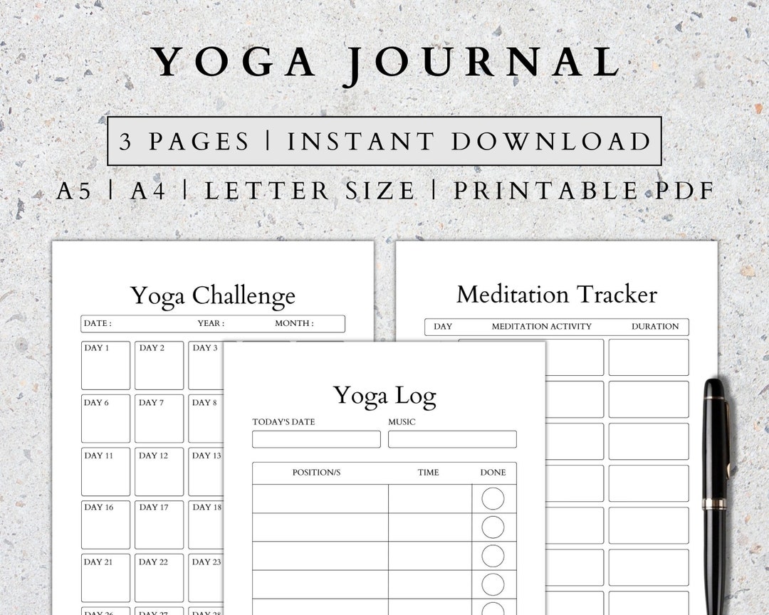 Yoga Journal Printable | Yoga Routine Planner | Digital Fitness Planner ...