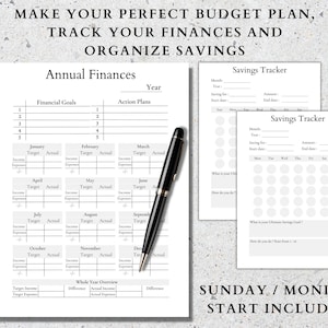 Printable Finance Planner: Budget, Debt, Savings Tracker (PDF) - Etsy