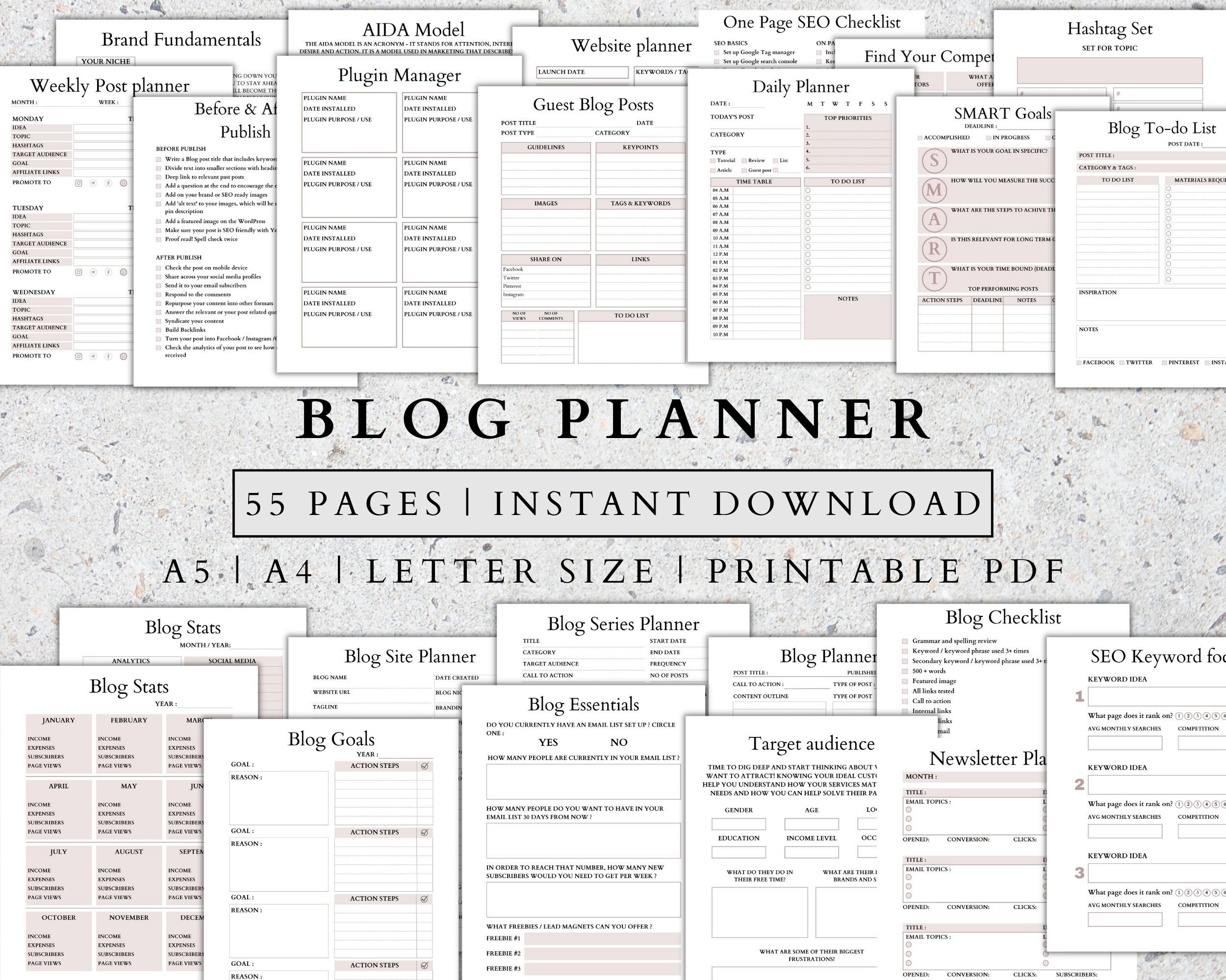 Printable Business Planner Branding Planner Website Planner Blog ...