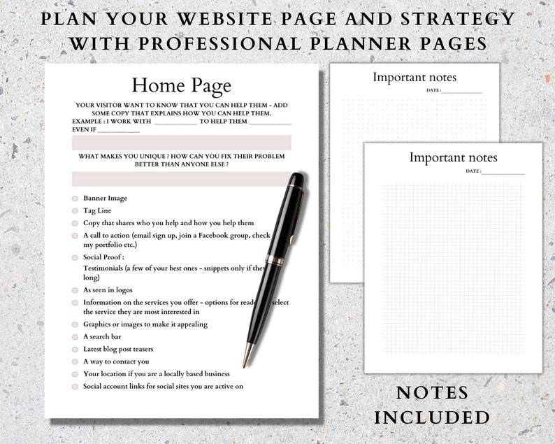 Printable Website Planner: Online Business Branding Guide (A5, A4 ...