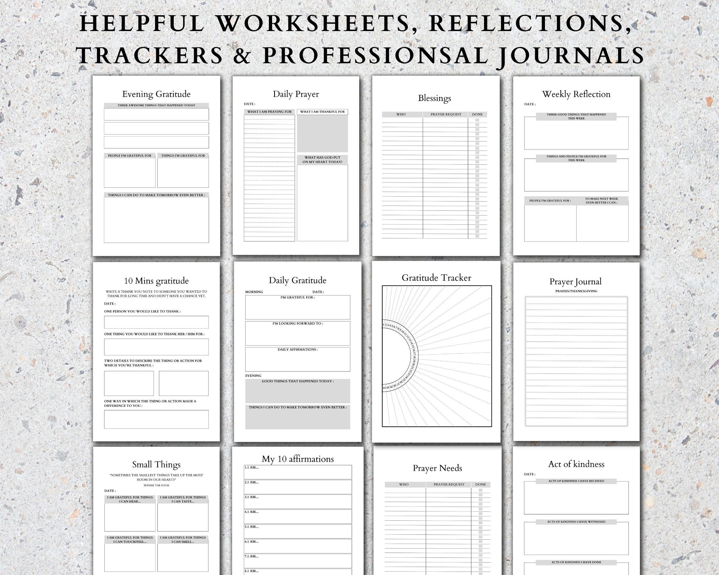 Prayer Journal Printable: Gratitude, Bible Study, Reflection (PDF ...