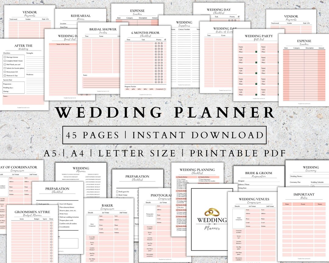 Wedding Planner Printable Wedding Planning Book Printable Wedding ...