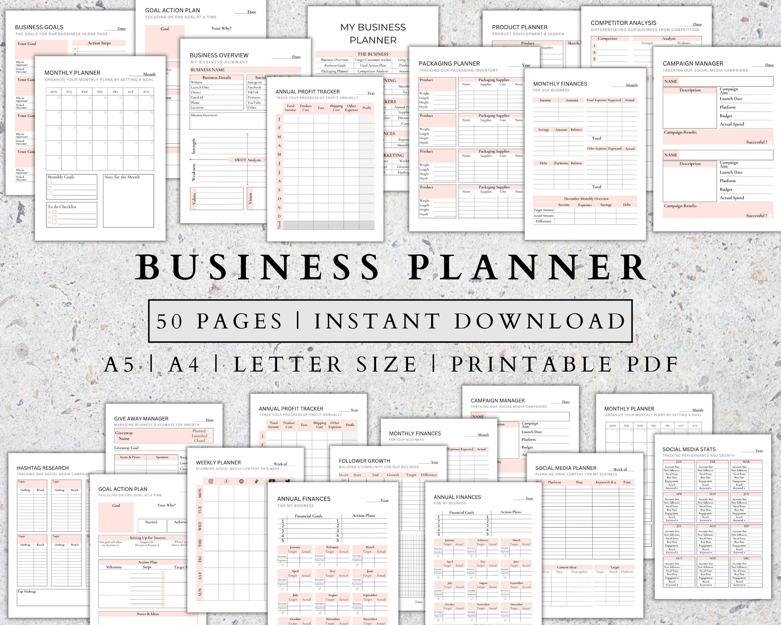 Printable Business Planner Branding Planner Website Planner Blog ...