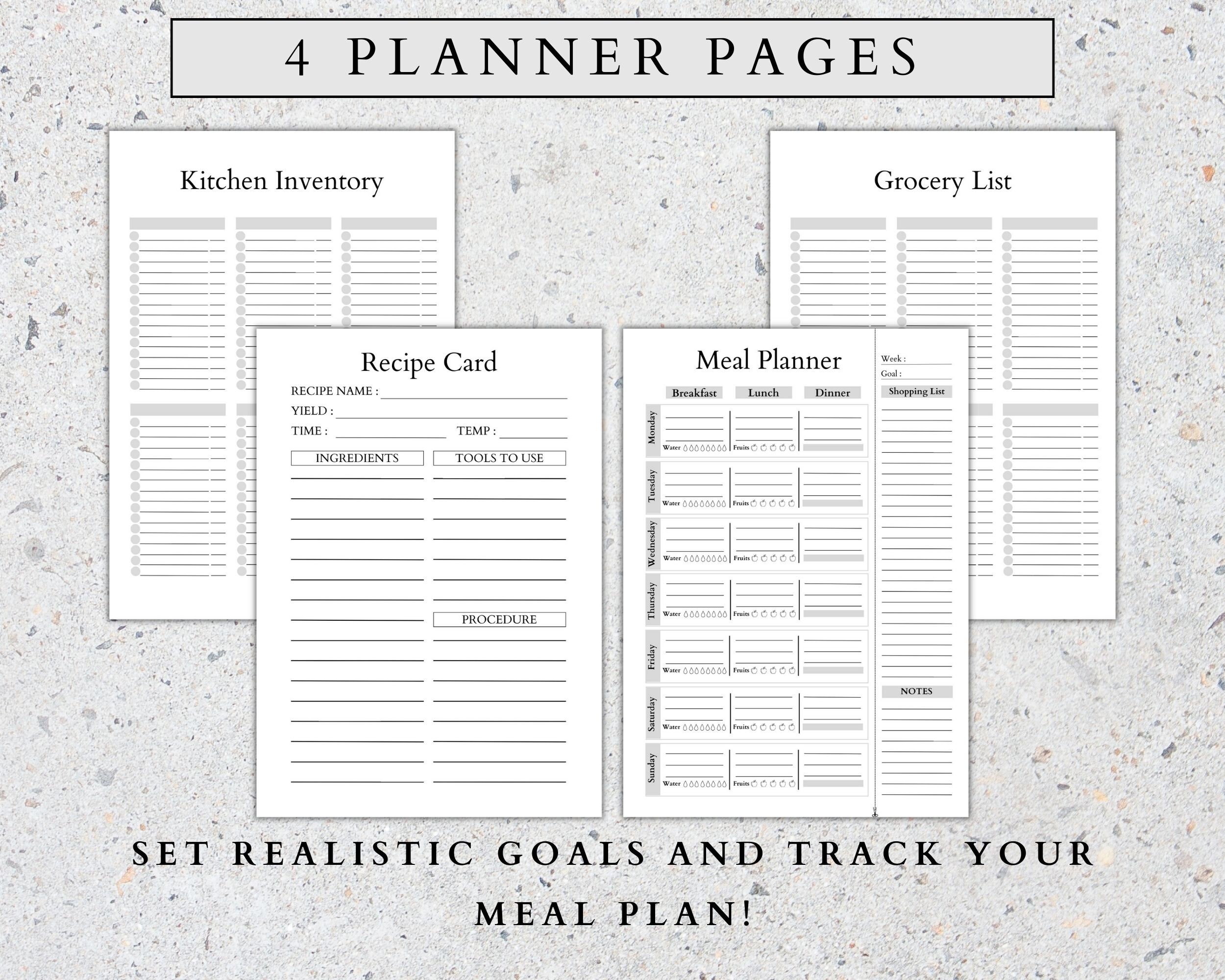 Weekly Menu Planner Printable | Weight Loss | Grocery List | Fitness ...