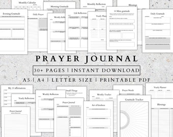 Prayer Journal Printable | Gratitude Journal | Bible Study Guide ...
