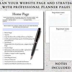 Printable Website Planner: Online Business Branding Guide (A5, A4, Letter Size) - Etsy