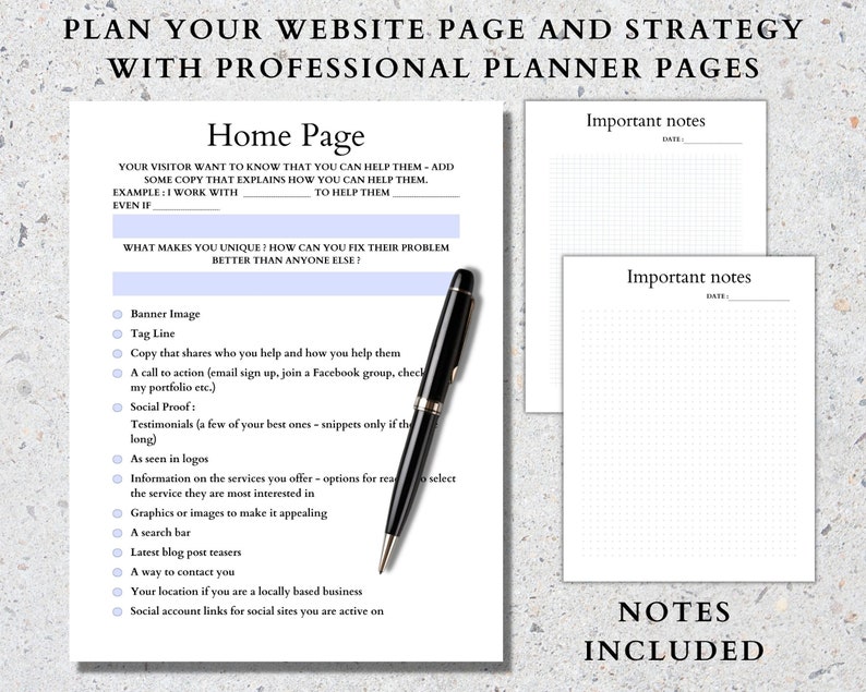 Printable Website Planner: Online Business Branding Guide (A5, A4 ...