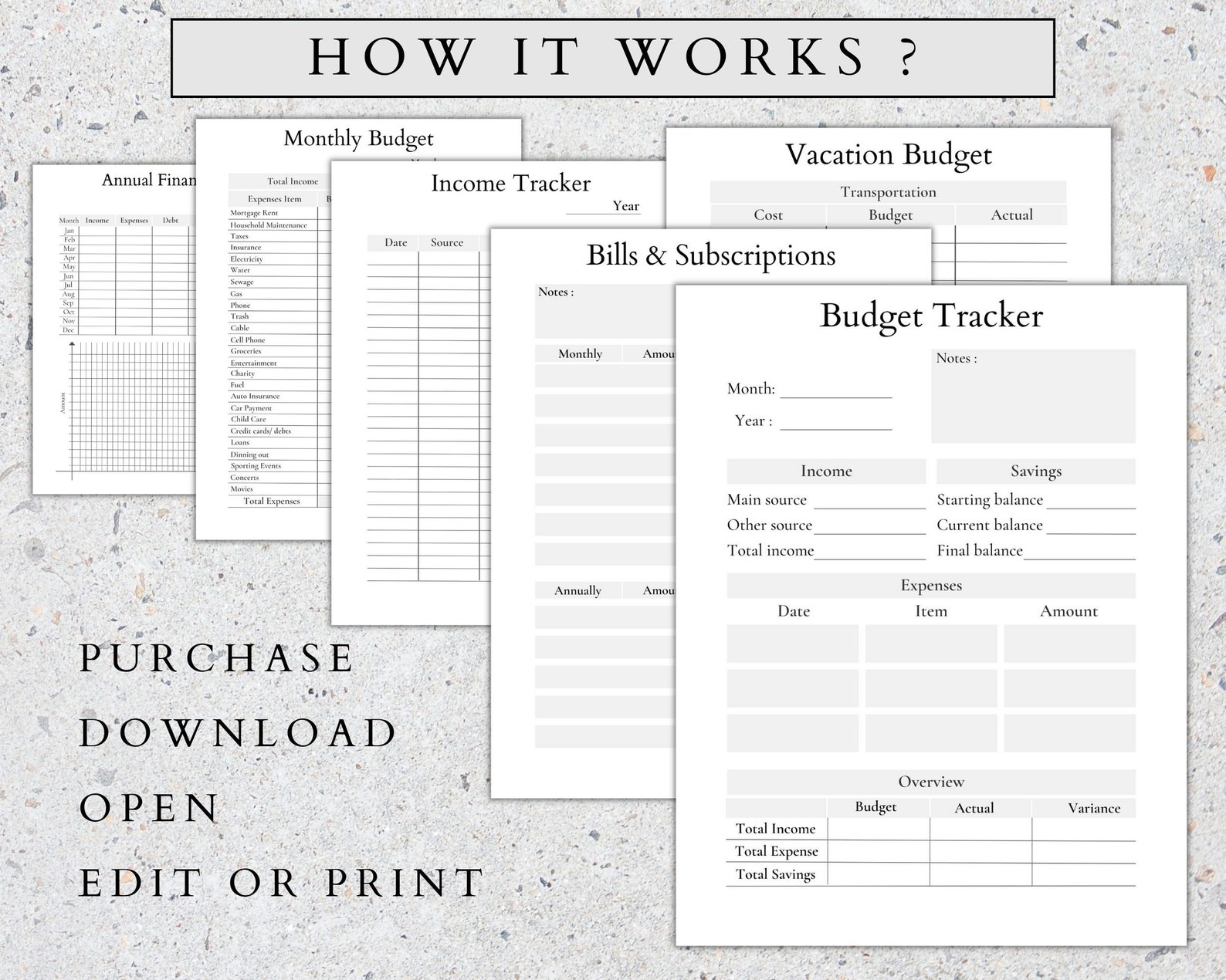 Printable Finance Planner: Budget, Debt, Savings Tracker (PDF) - Etsy