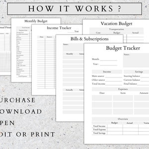 Printable Finance Planner: Budget, Debt, Savings Tracker (PDF) - Etsy
