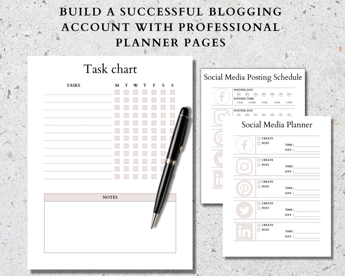 Blog Planner PDF Printable Website Planner Digital Blogging Planner ...