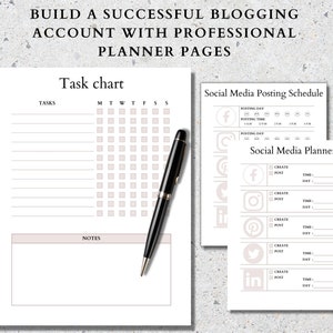 Blog Planner PDF Printable Website Planner Digital Blogging Planner ...
