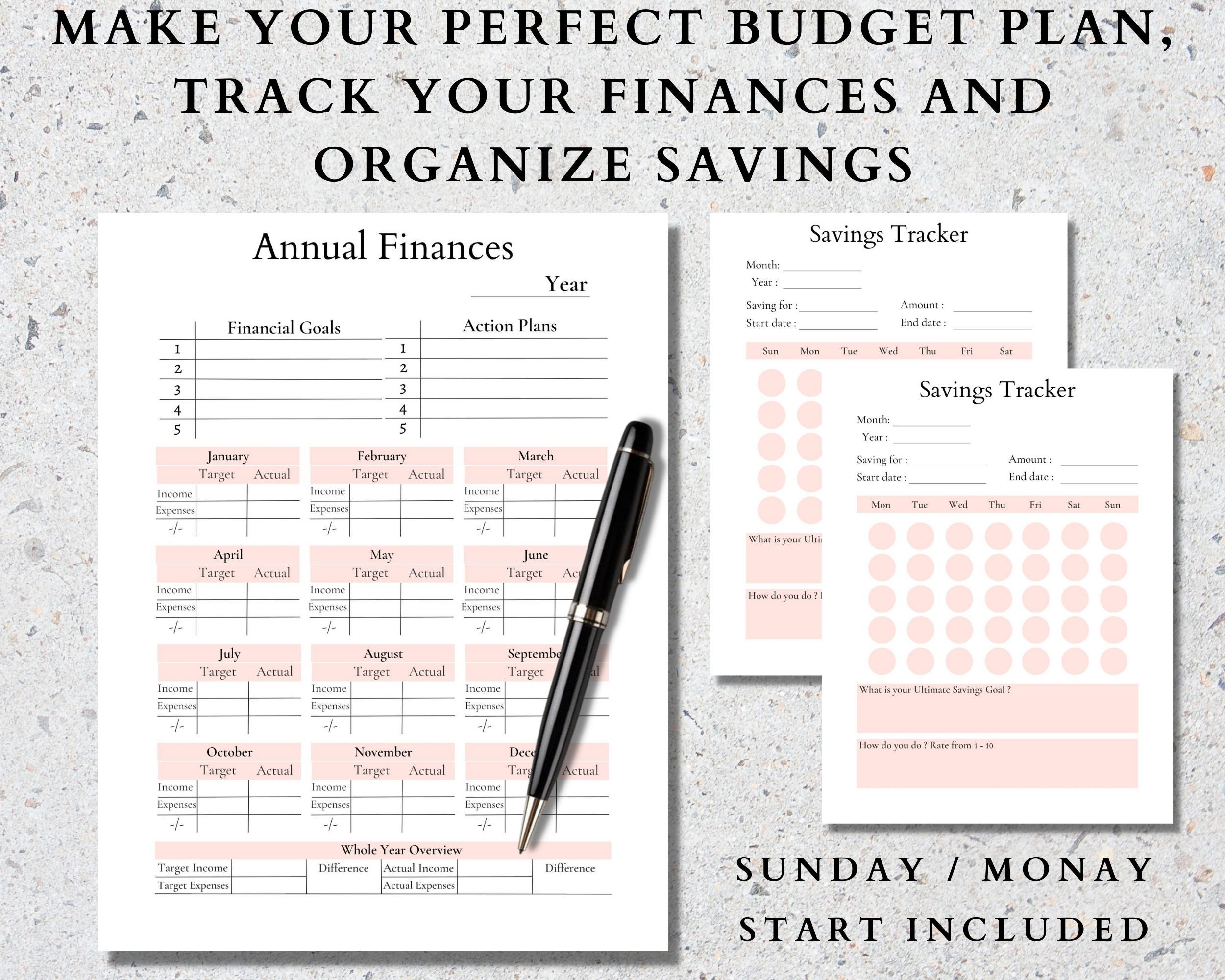 Financial Planner Printable Budget Planner Finance Savings - Etsy