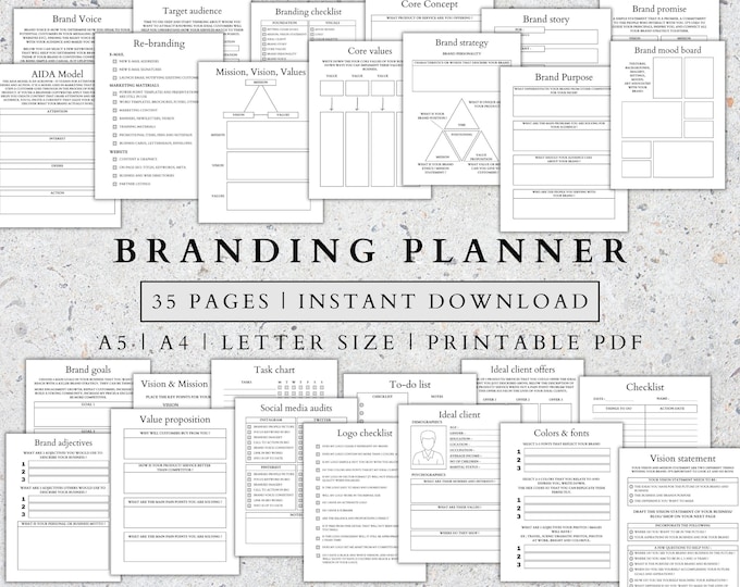 Branding Planner Binder Online Business PDF Personal Business Organizer ...