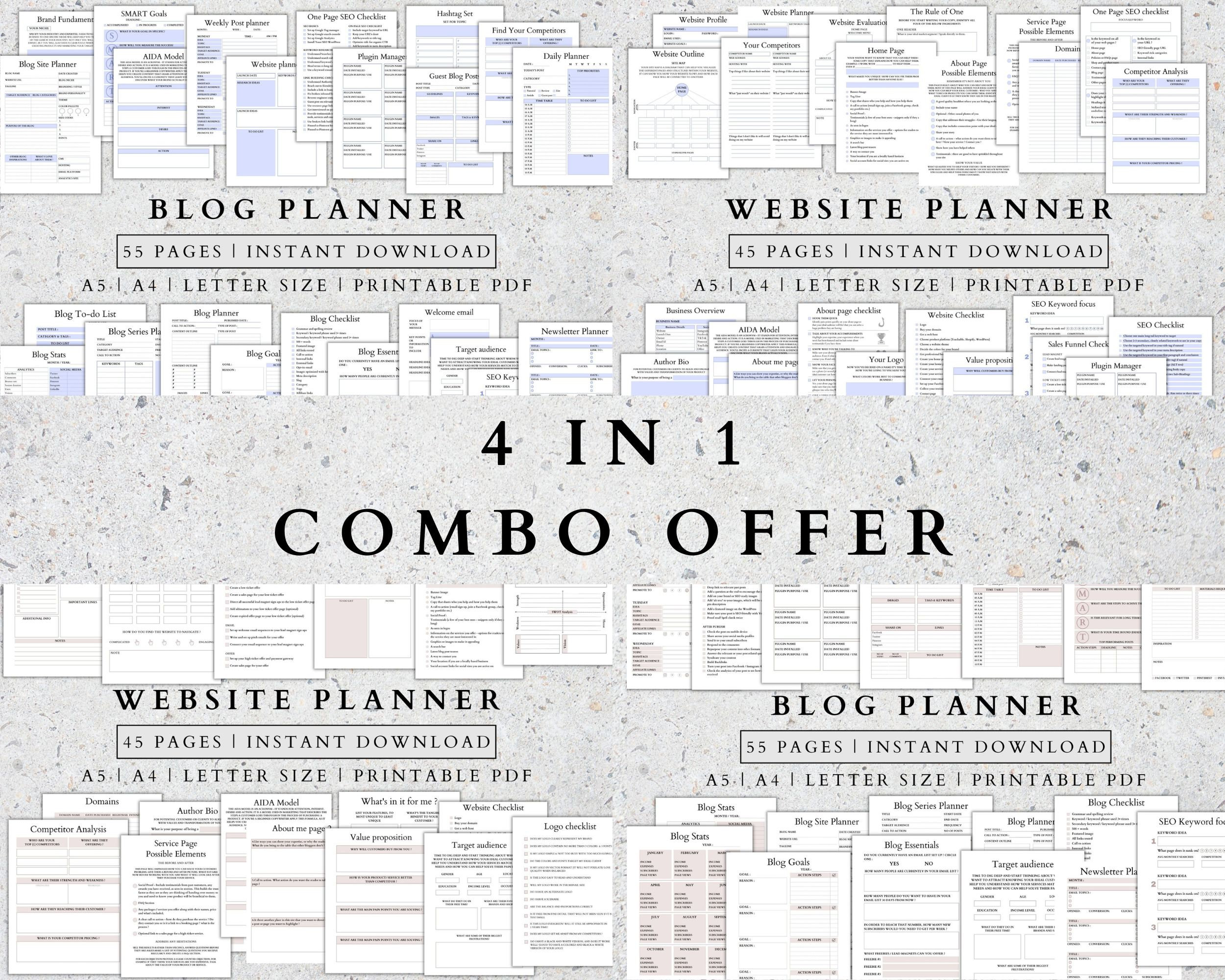 Printable Business Planner Branding Planner Website Planner Blog ...