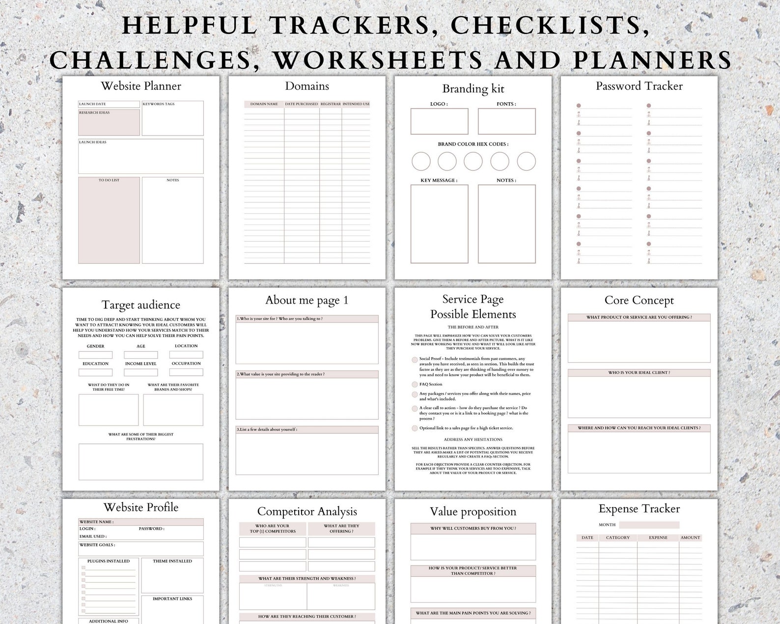 Printable Website Planner: Online Business Branding Guide (A5, A4 ...