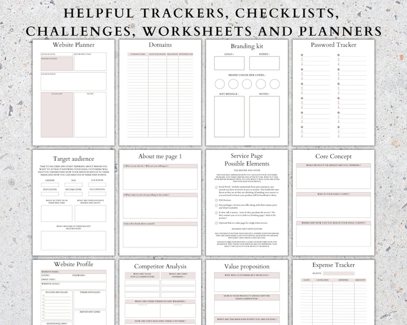 Printable Website Planner: Online Business Branding Guide (A5, A4 ...