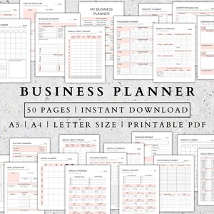 Printable Business Planner Bundle: Branding, Website, Blog (A5, A4 ...