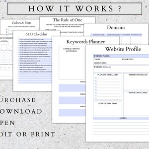 Printable Website Planner: Online Business Branding Guide (A5, A4 ...
