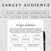 Target Audience Planner: Customer Profile Worksheet (PDF) - Etsy