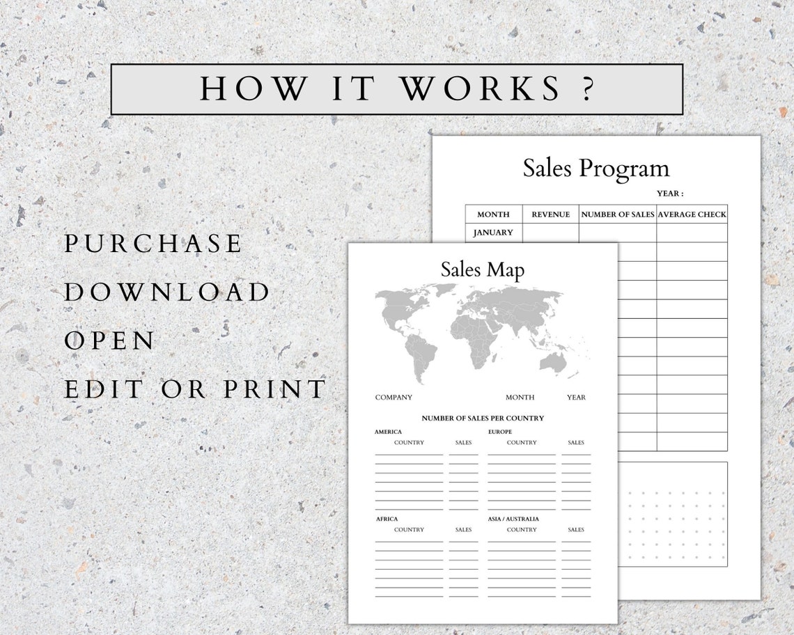 Sales Map Printable | Etsy Business Sales Map | Business Planner ...