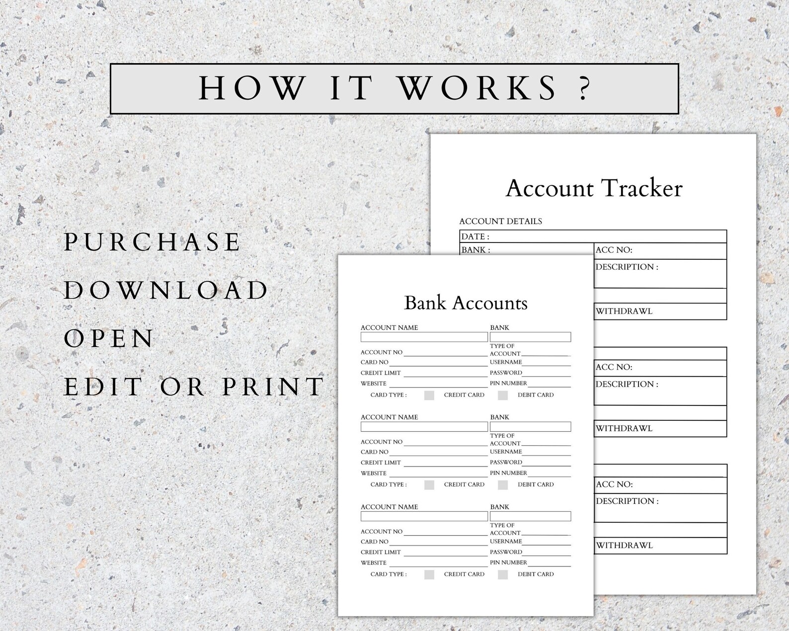 Bank Account Tracker | Business Planner PDF | Bookkeeping for Small ...