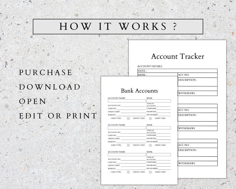 Bank Account Tracker | Business Planner PDF | Bookkeeping for Small ...