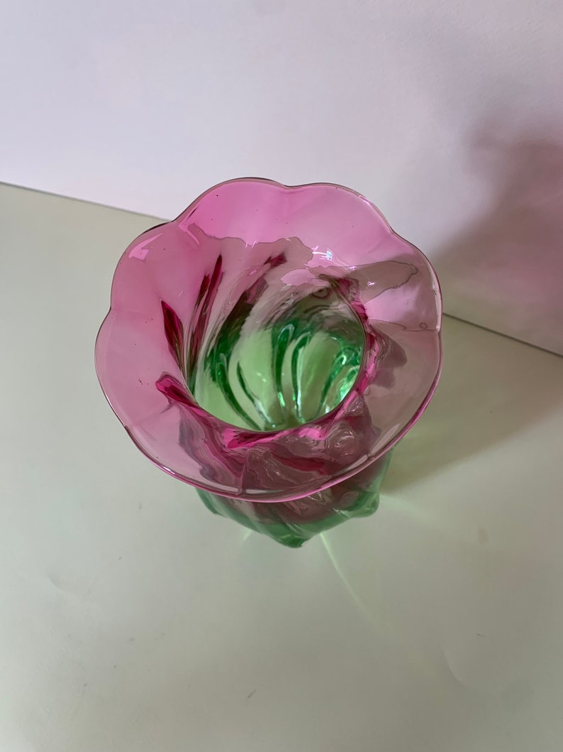 Vintage Teleflora "watermelon" Twist Vase - Etsy