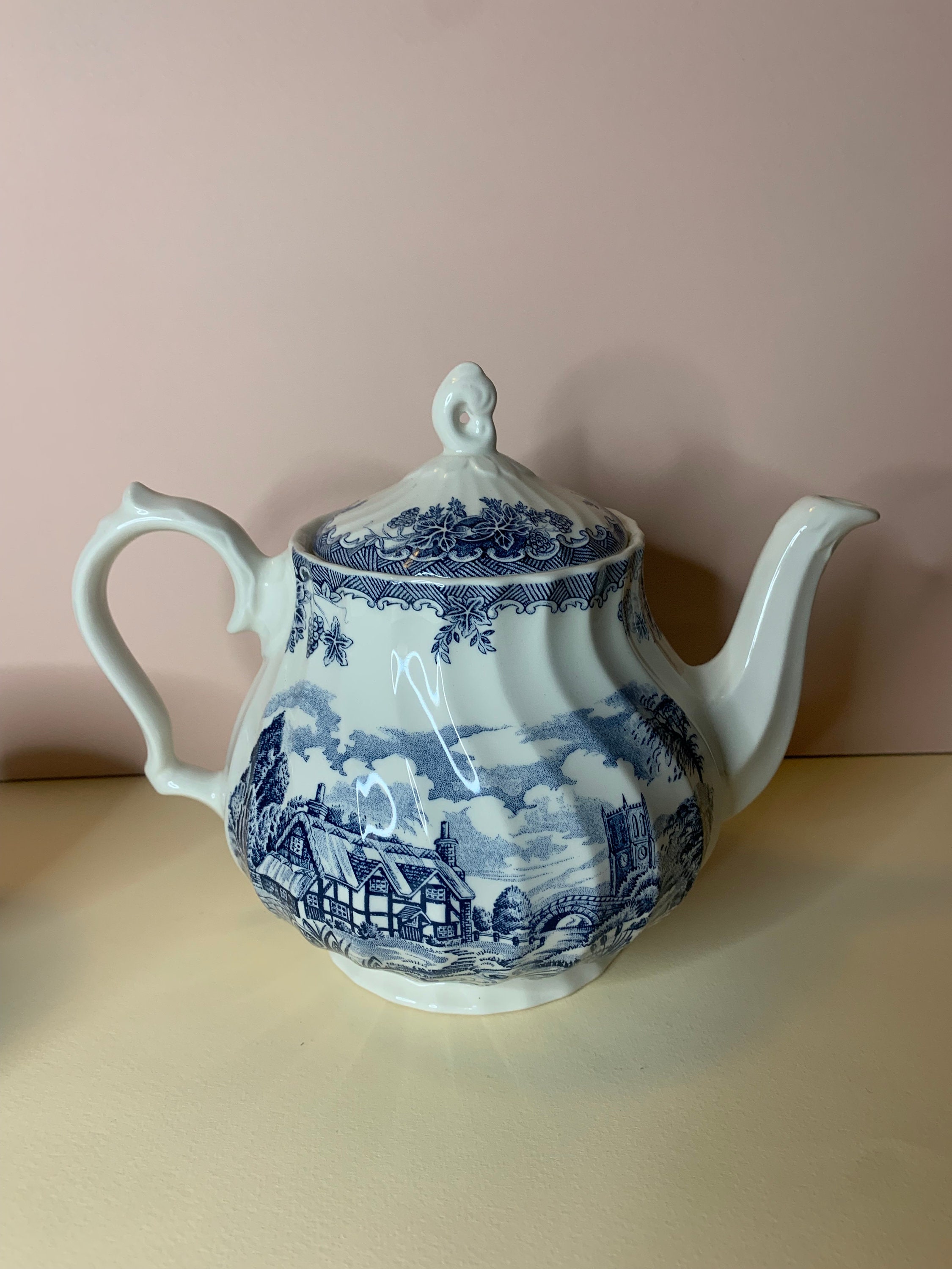 Rare Vintage Churchill "the Brook Blue" China Teapot - Etsy