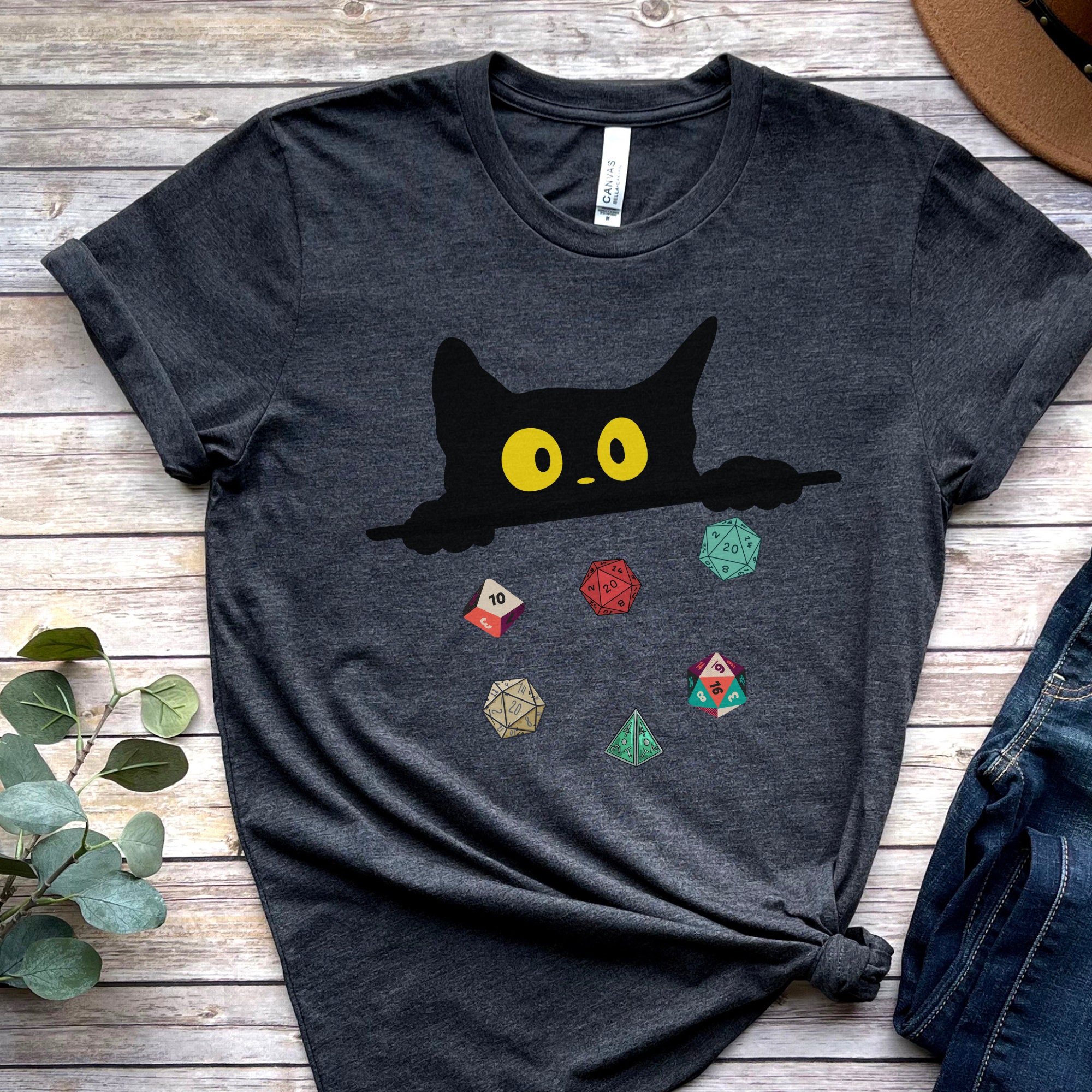 Cat DND Dice Shirt Dnd Dice Shirt Dnd Shirt Gaming Dice - Etsy