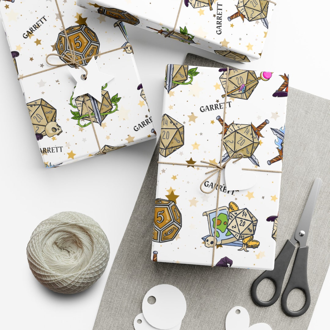 DND Custom Wrapping Paper, Dungeons and Dragons Wrap, Rpg Gift Wrap ...