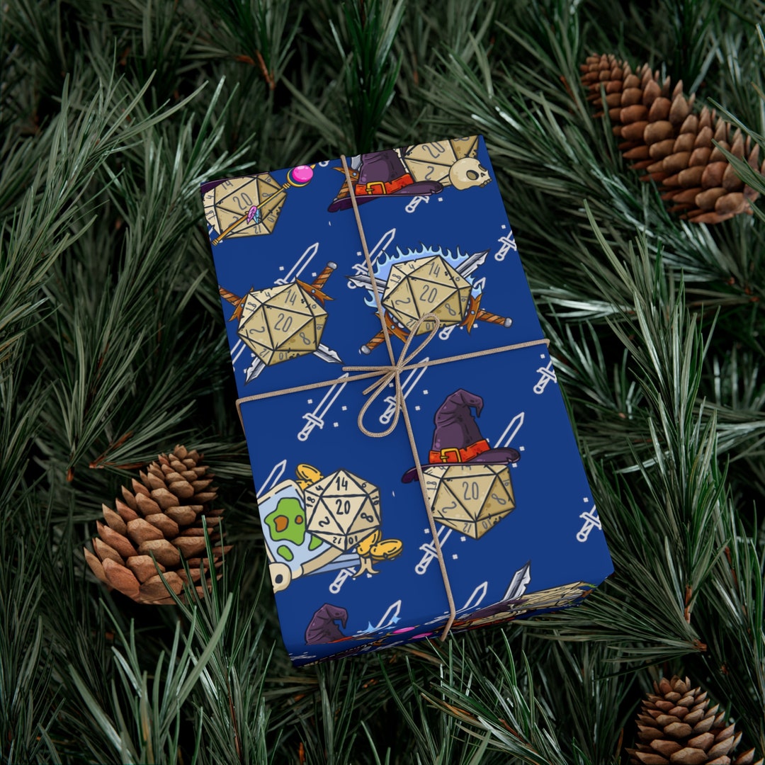 Dungeons and Dragons Christmas Wrapping Paper, Dungeon Master Gift Wrap ...