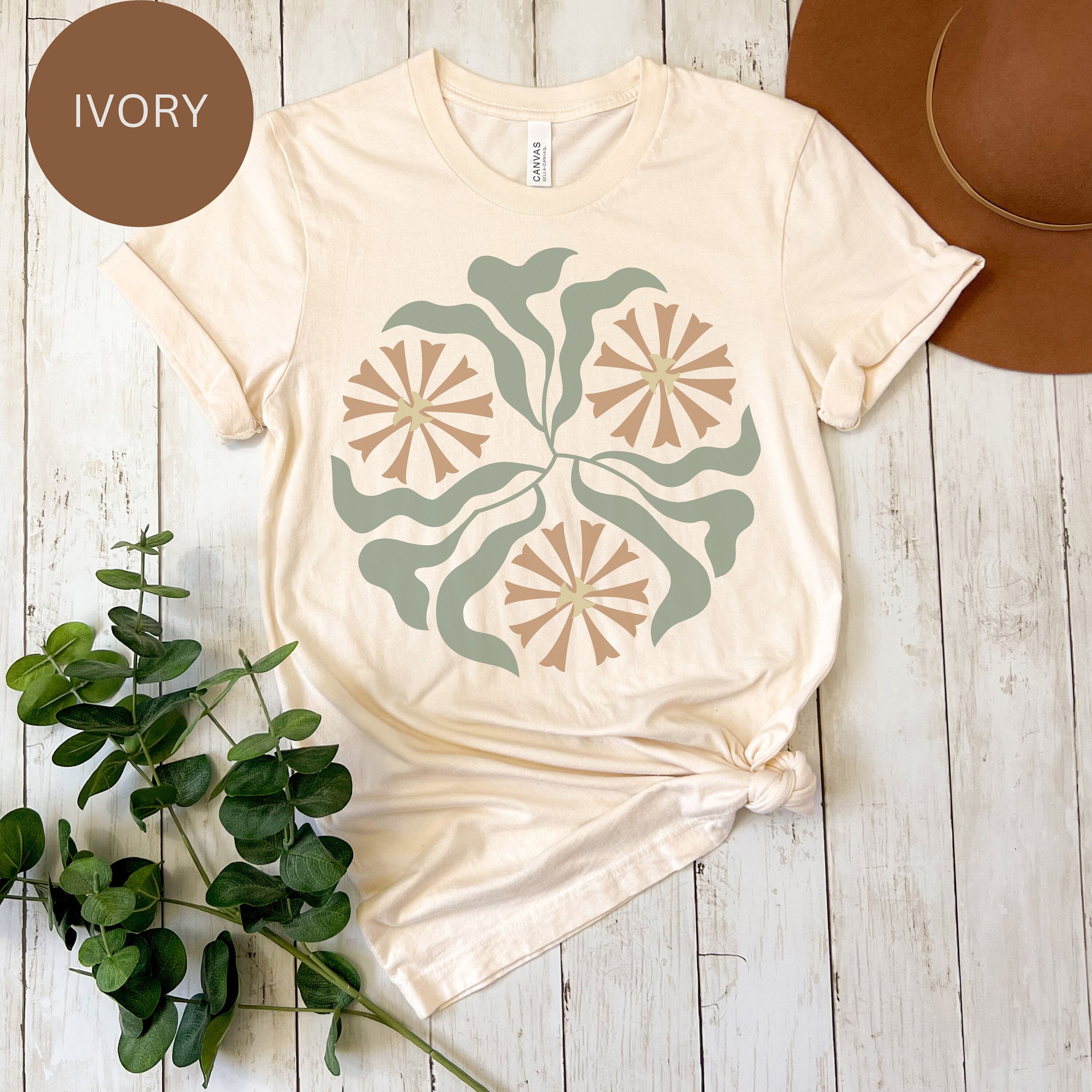 BOHO Wildflowers, Minimalist Floral Nature T, BOHO FLOWERS Tshirt ...