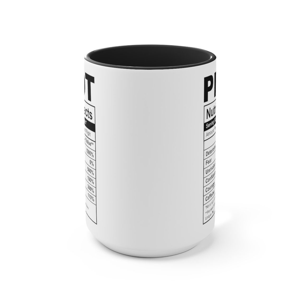 FUNNY PILOT MUG, Nutritional Information Large Ceramic Pilot Mug, What ...